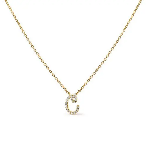 HAUS OF BRILLIANCE 10k Gold Diamond Accent Initial Pendant Necklace - Yellow | D